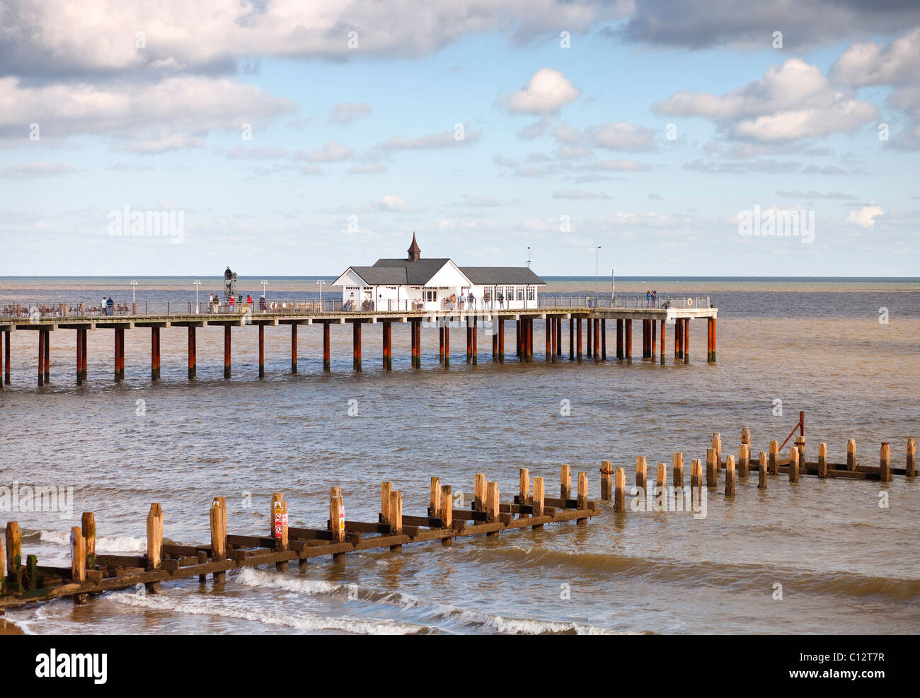 A view of "Southwold pier" from the promenade, Southwold, UK Stock ...