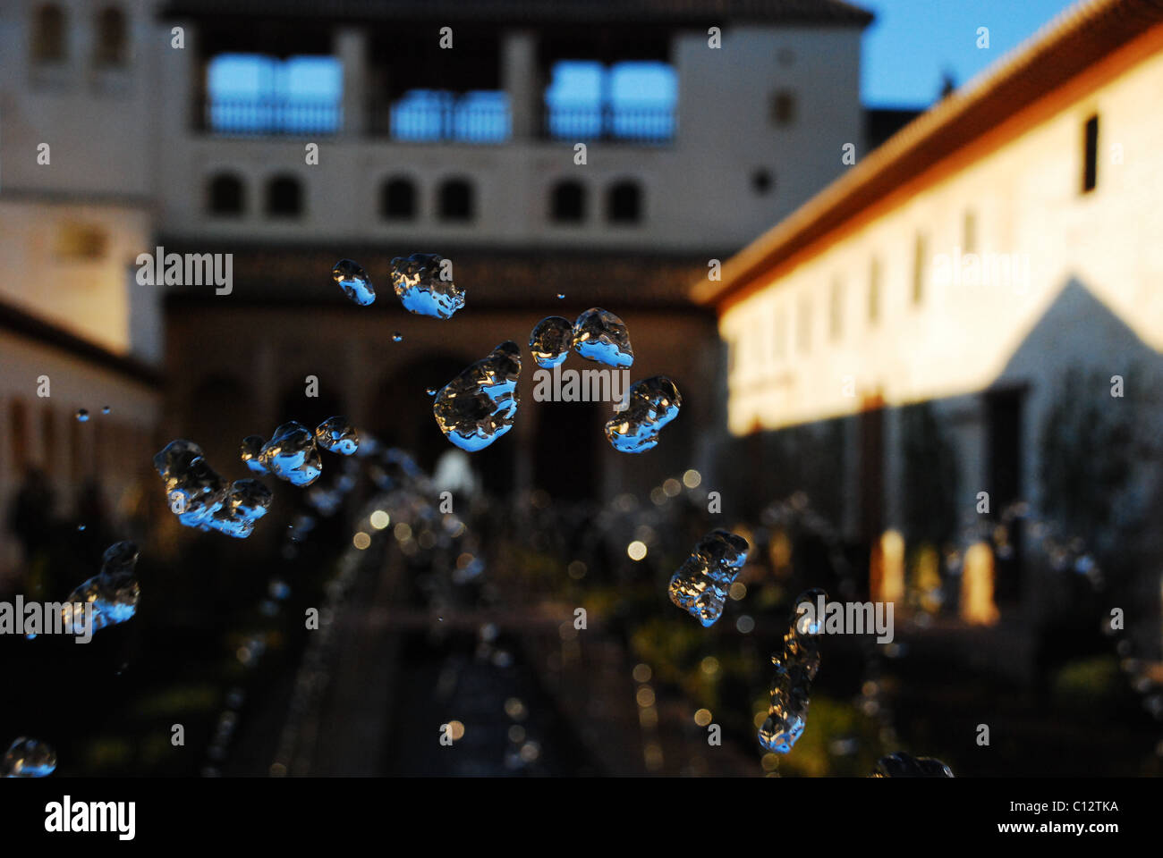 Water fountain in Granada, Andalusia, Spain, Alhambra Stock Photo - Alamy