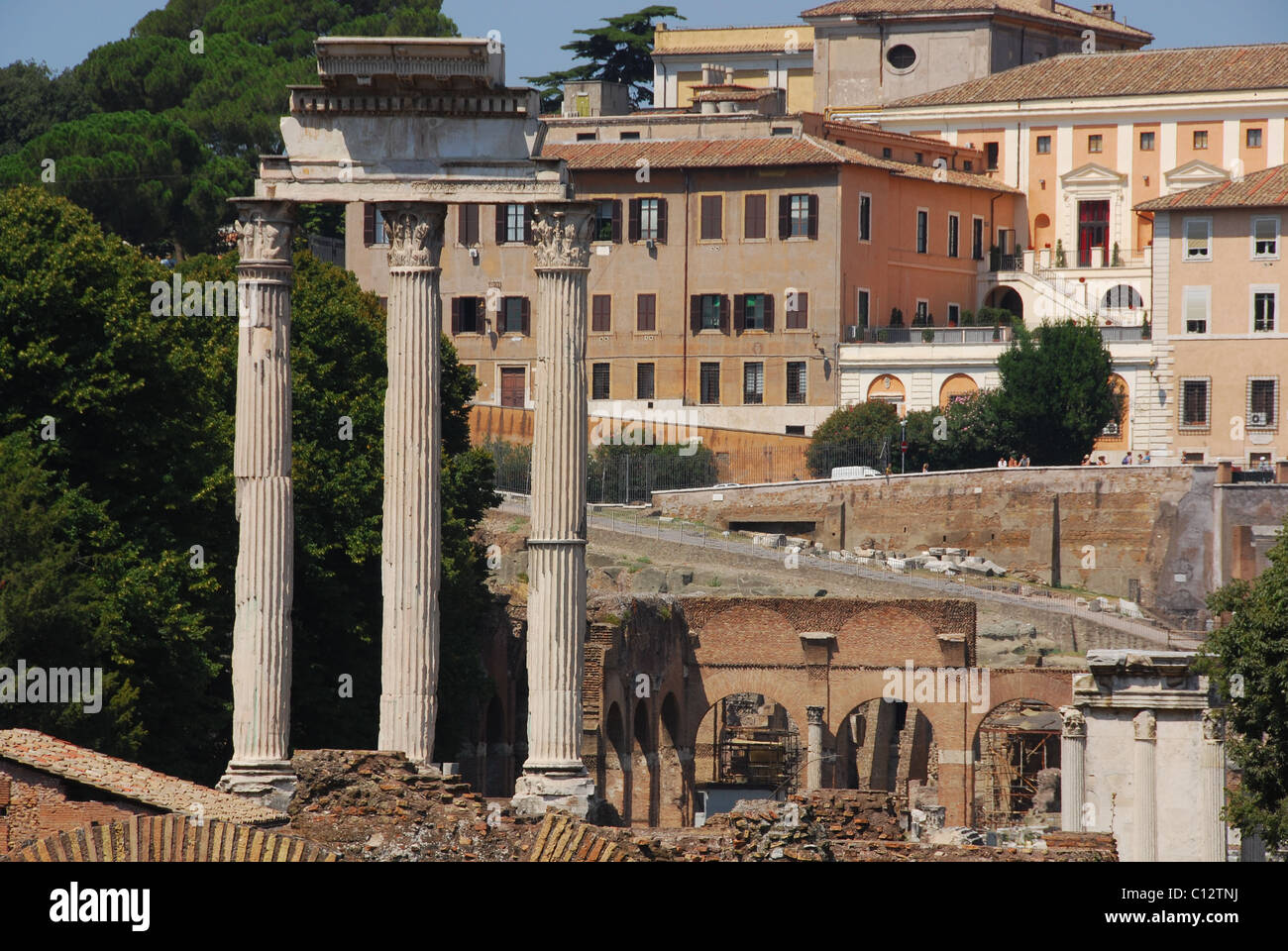 Temple of Castor and Pollux at the Roman Forum, Rome, Italy Stock Photo - Alamy