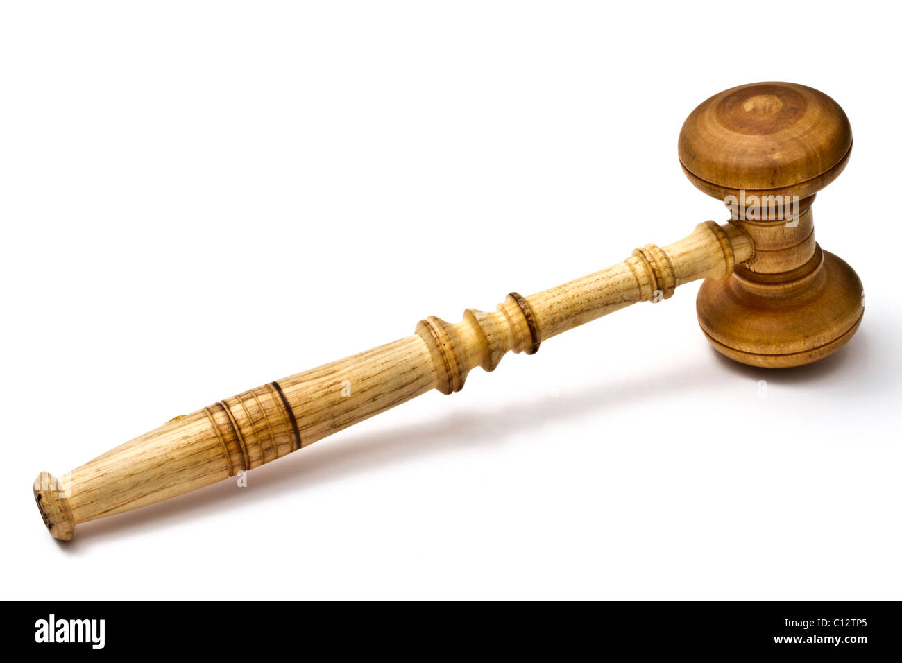 Wood gavel isolated on white background Stock Photo - Alamy