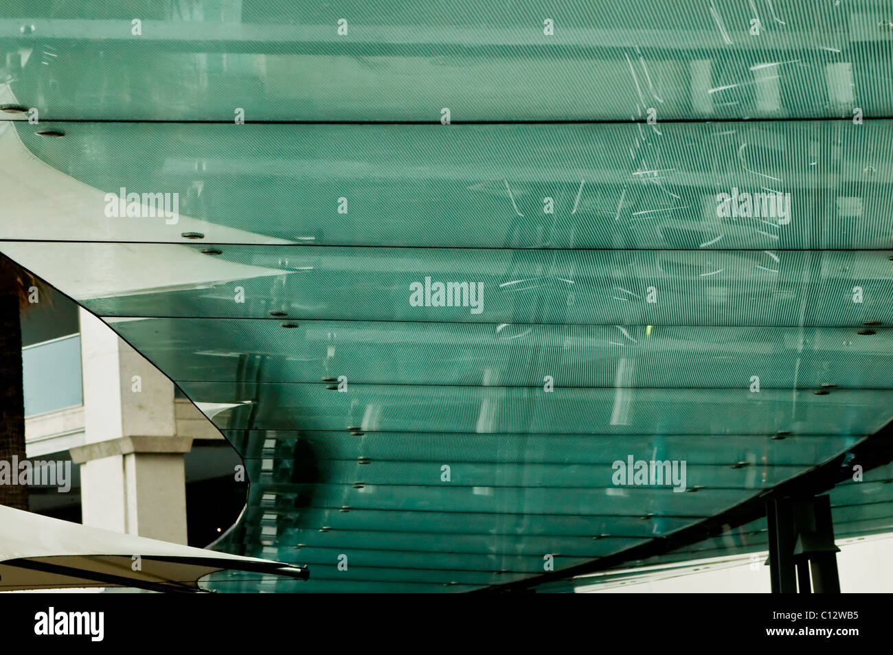 Turquoise glass ceiling detail Stock Photo - Alamy