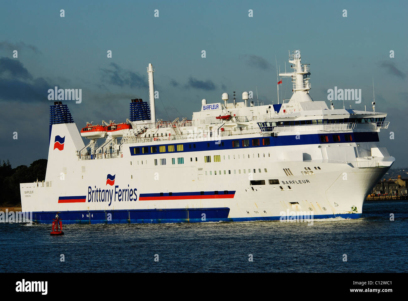 Barfleur cross-channel ferry sailing from Poole Harbour, Dorset, UK ...
