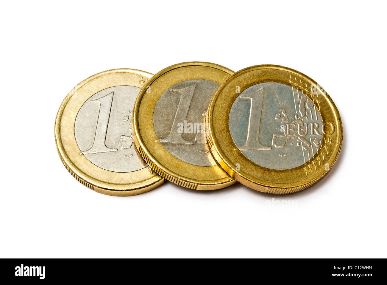 Euro coins isolated on white background Stock Photo - Alamy