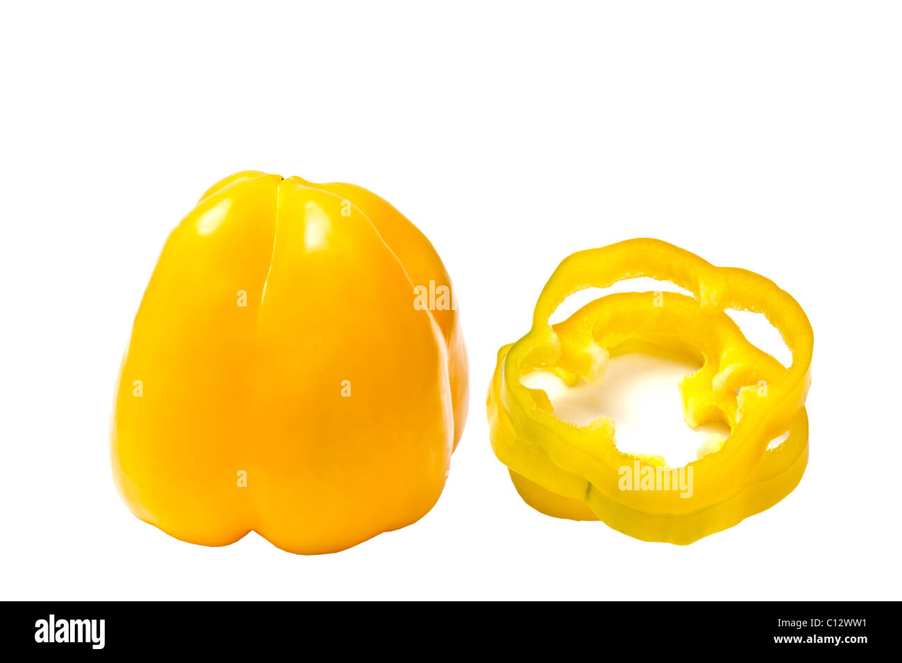 Fresh yellow pepper isolated on white background Stock Photo - Alamy