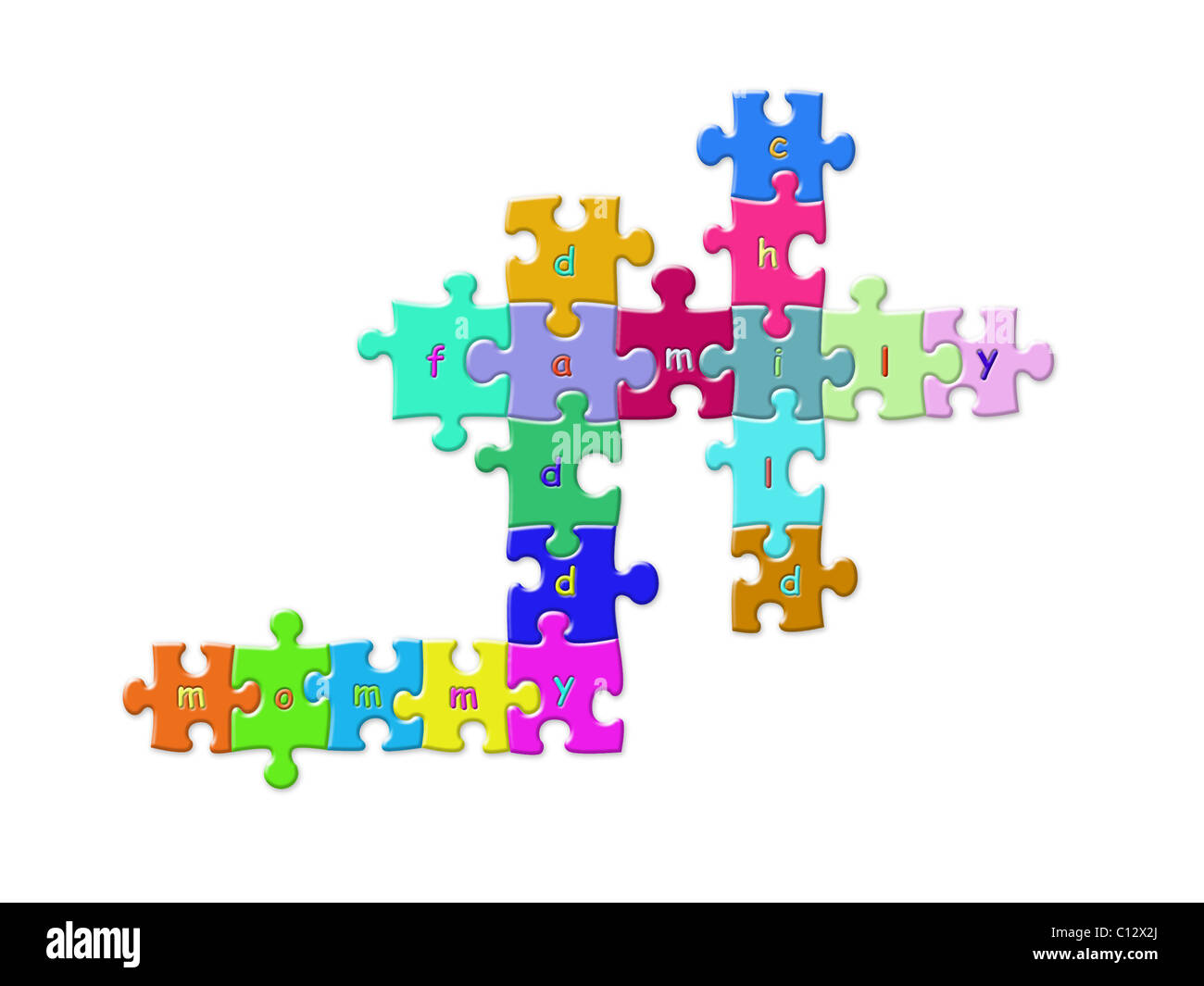 Colorful Puzzle Pieces Put Together To Form Crosswords Of Mommy Daddy colorful-puzzle-pieces-put-together-to-form-crosswords-of-mommy-daddy