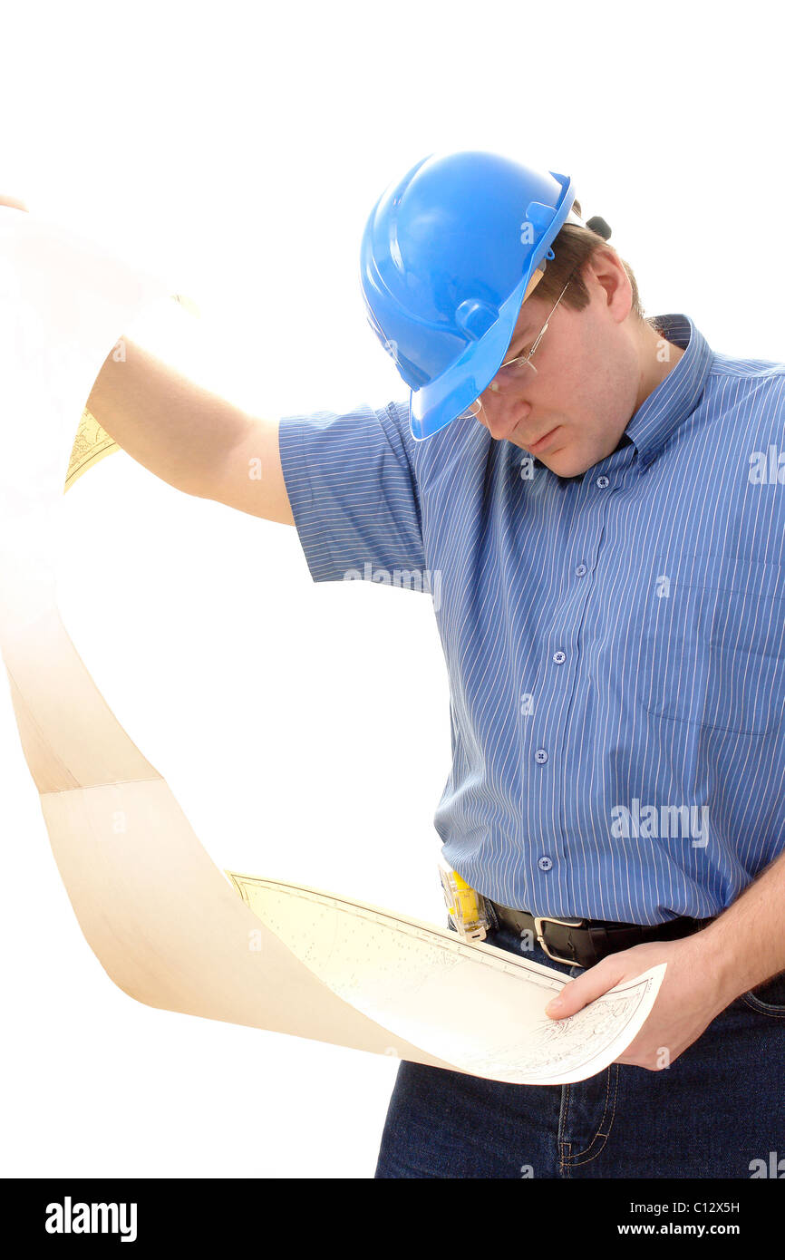 Worker studying map hi-res stock photography and images - Alamy