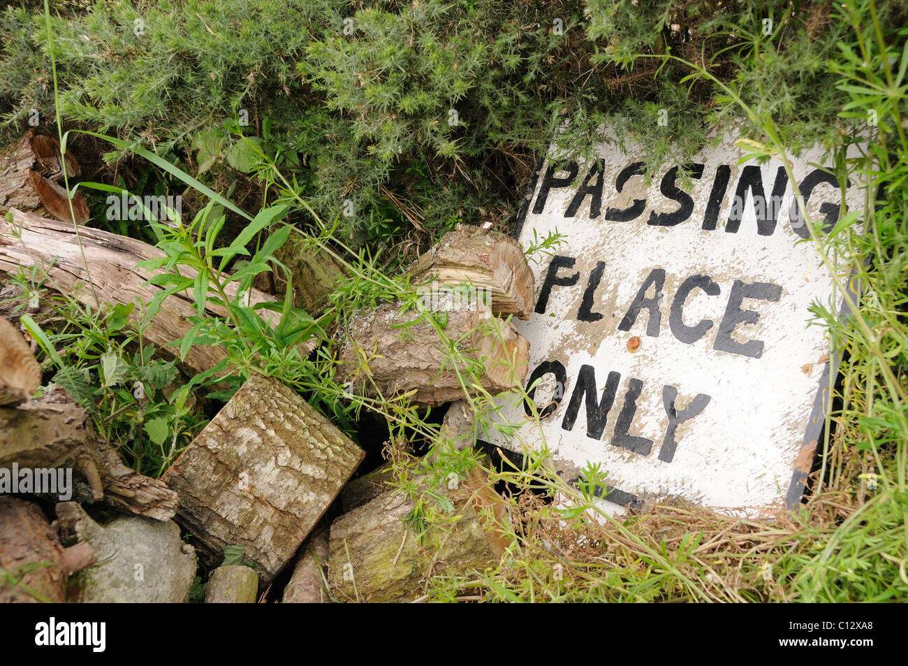Passing place sign Stock Photo - Alamy
