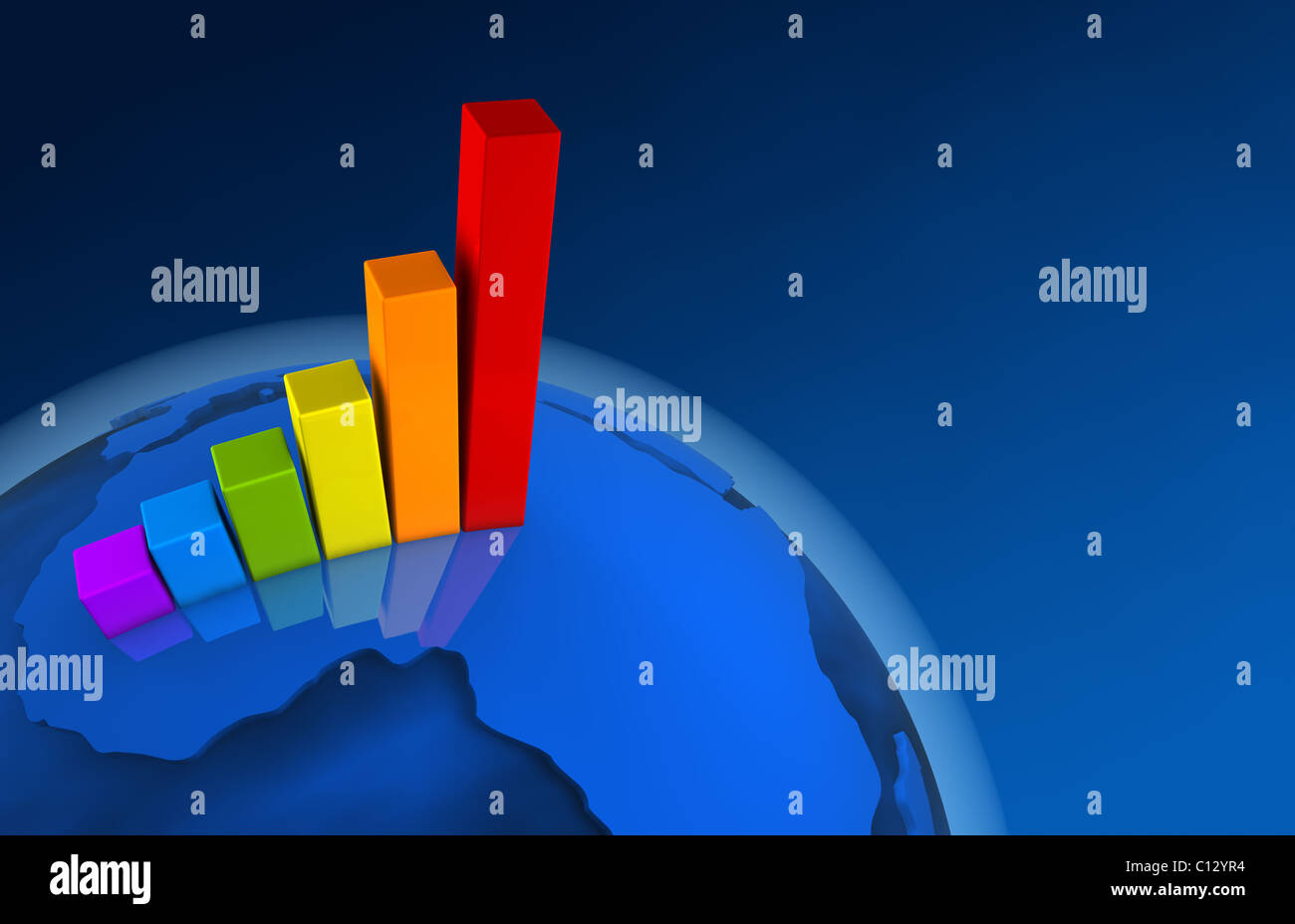 Growing color chart on the globe, Africa Stock Photo - Alamy