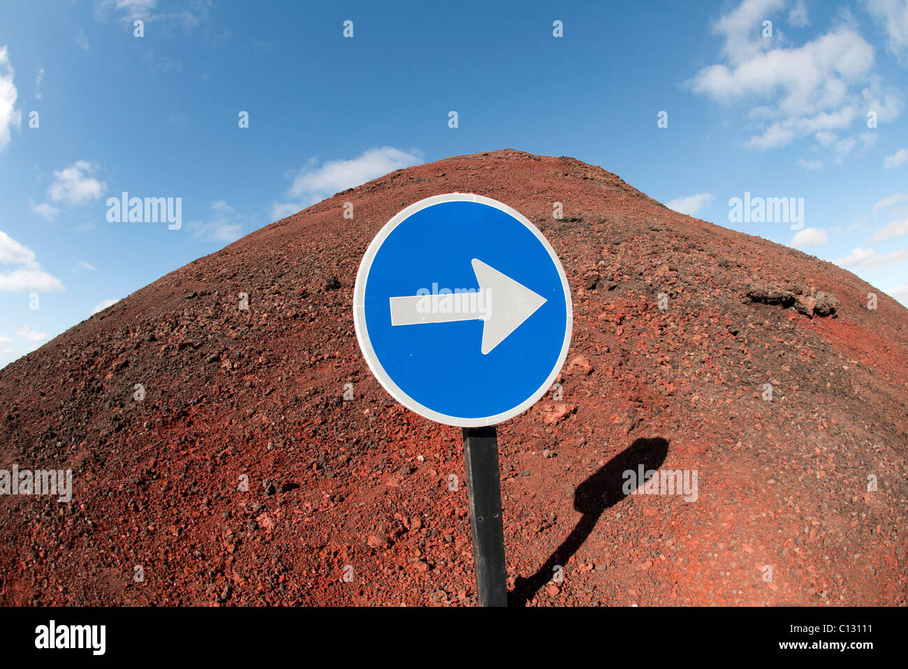 roundabout road sign Lanzarote Stock Photo - Alamy