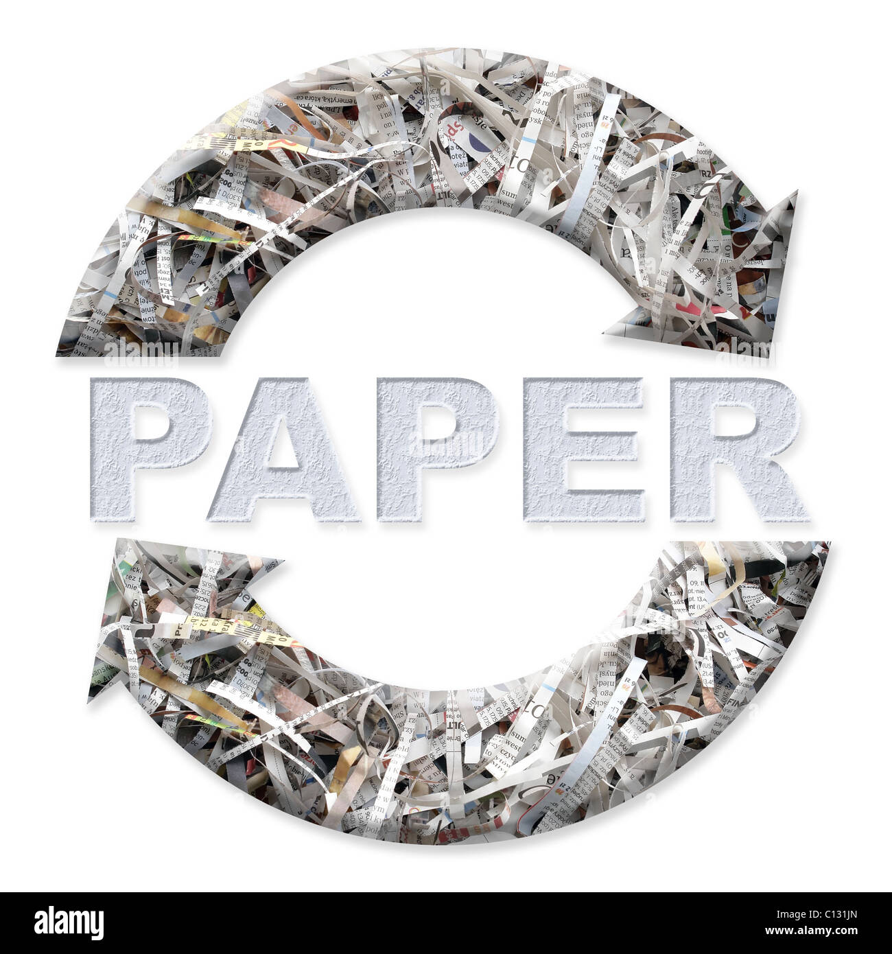 Two arrow paper recycling symbol Stock Photo - Alamy
