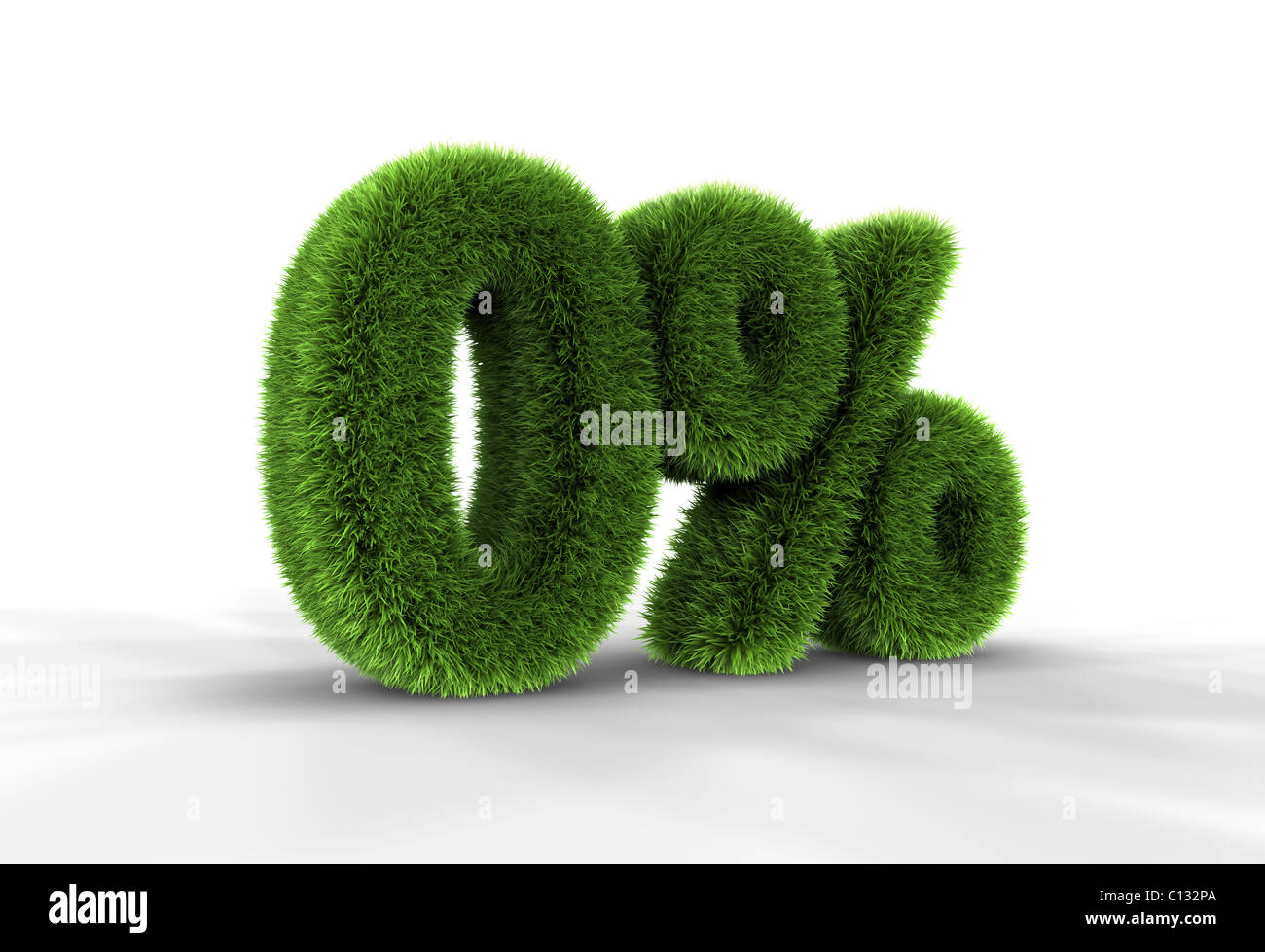 Grass zero percent, isolated on white background. 0 Stock Photo - Alamy