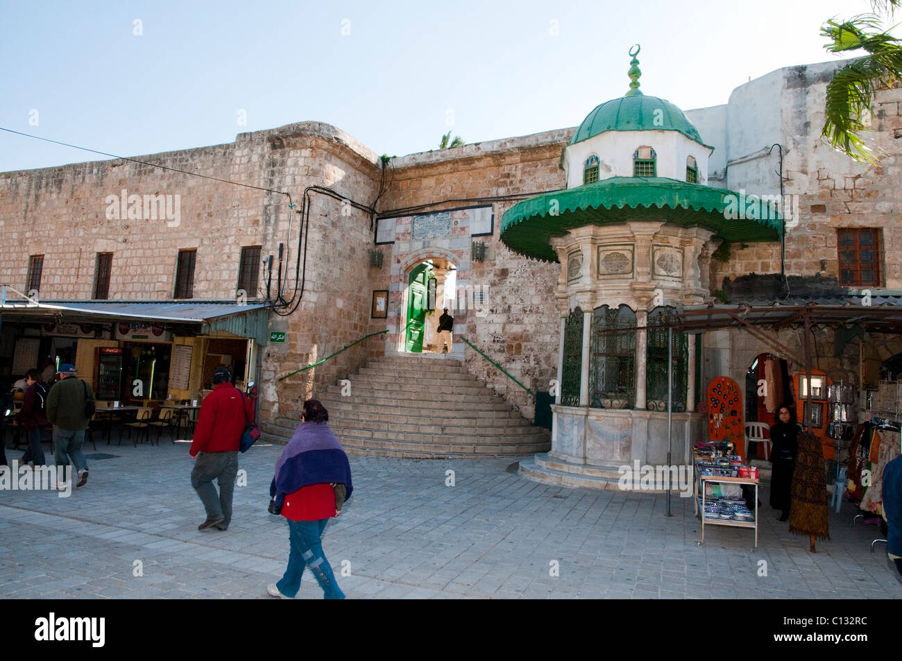 Israel, Acre, entrance to the Ahmed Al Jazzar mosque in the old city of ...