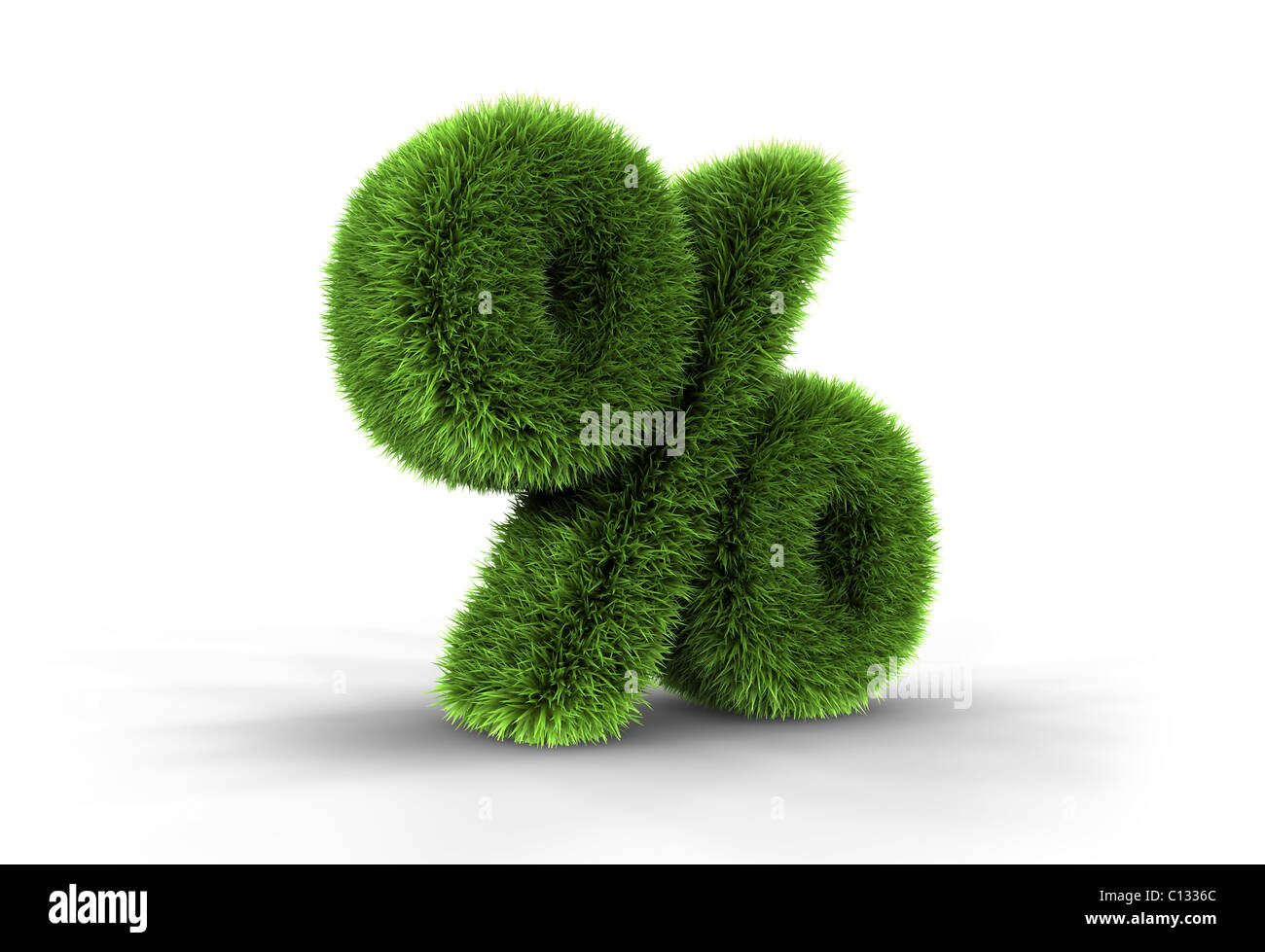 3D illustration of grass percent, isolated on white background Stock ...
