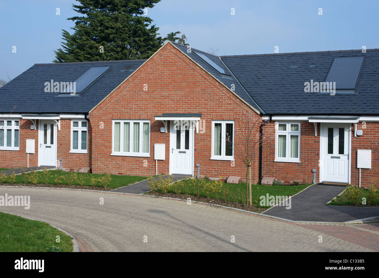 Social housing with integrated solar energy panels Stock Photo - Alamy