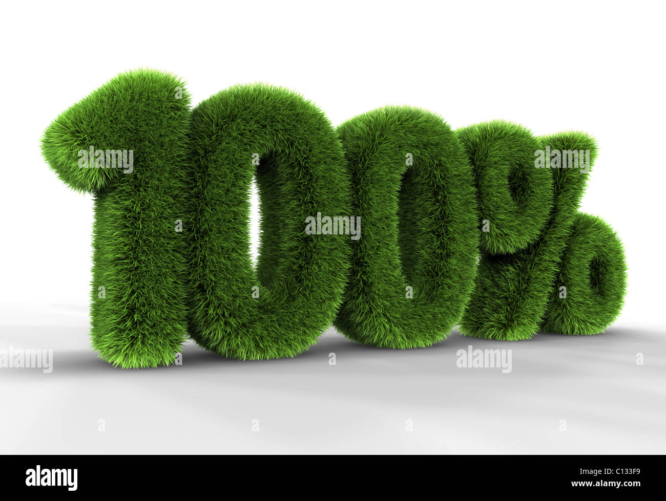 Grass one hundred percent, isolated on white background. 100 Stock ...