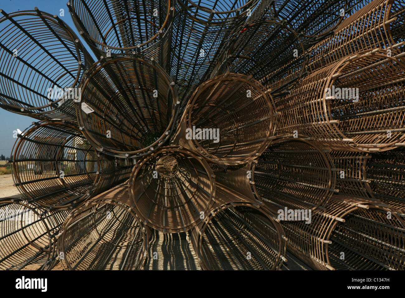 construction iron used to reinforce concrete foundations Stock Photo ...
