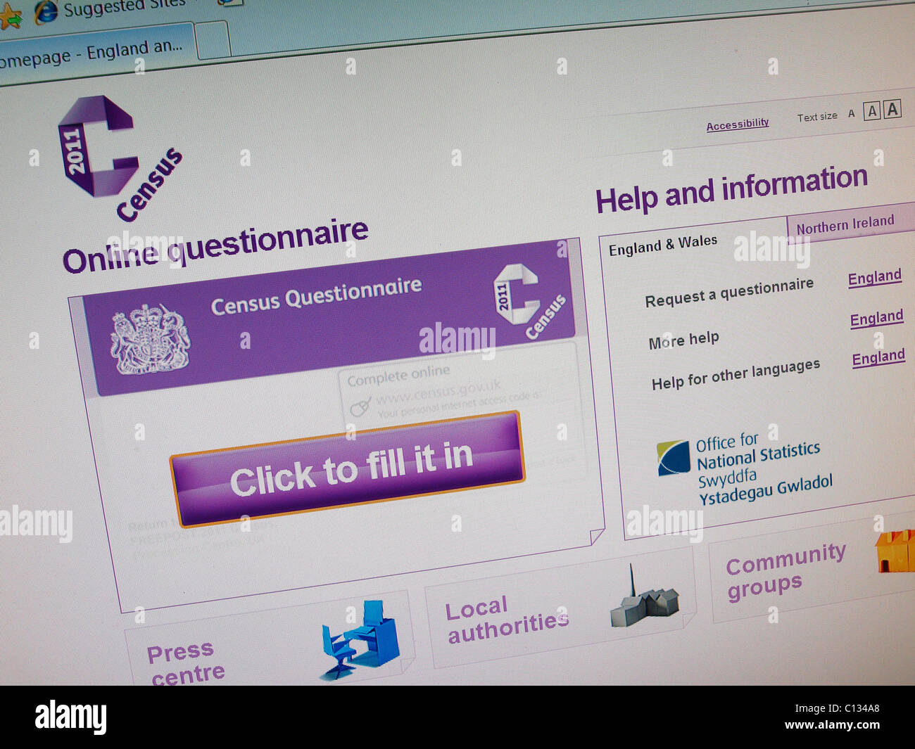 Census website hi-res stock photography and images - Alamy