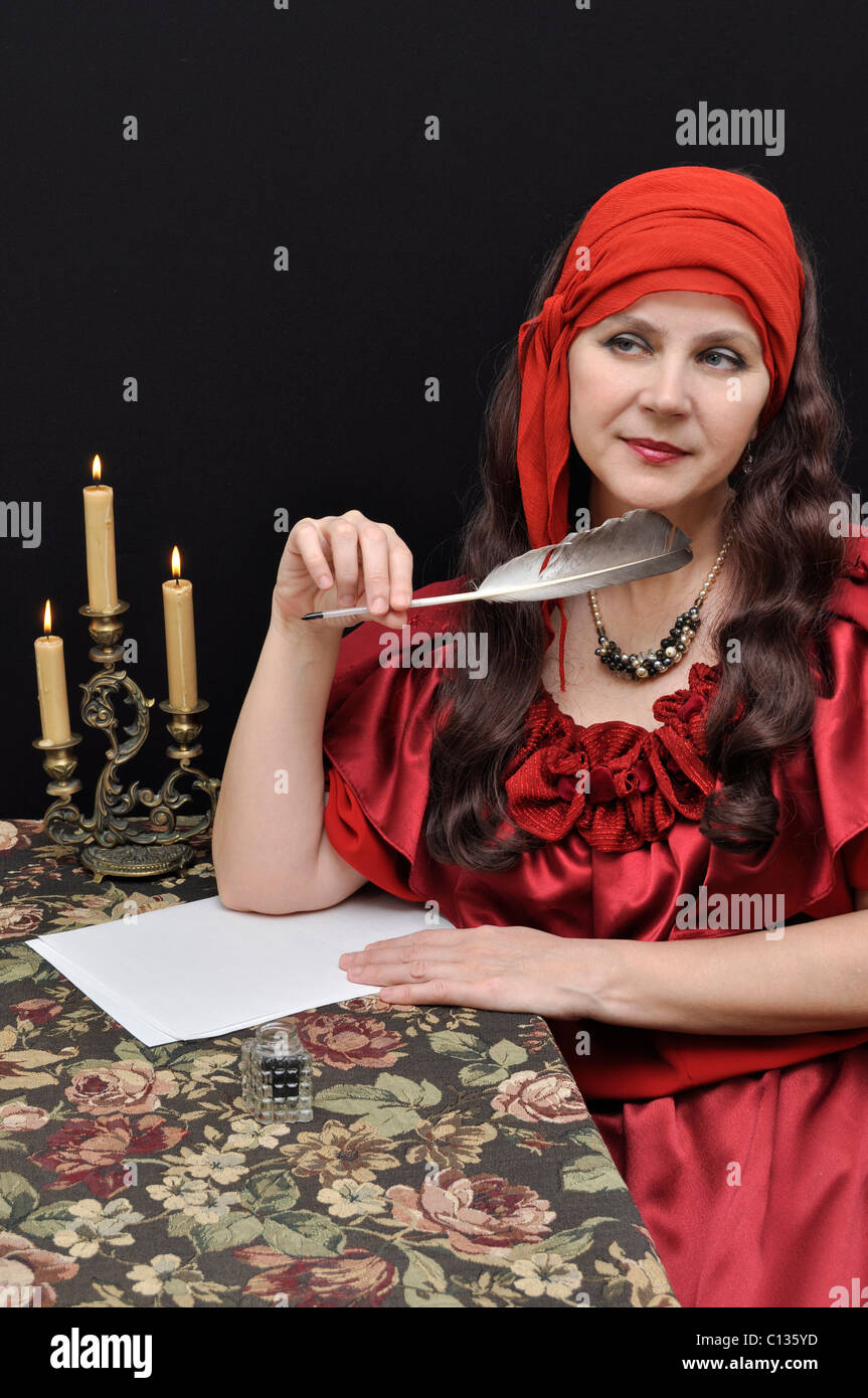 Lady writing love letter hi-res stock photography and images - Alamy