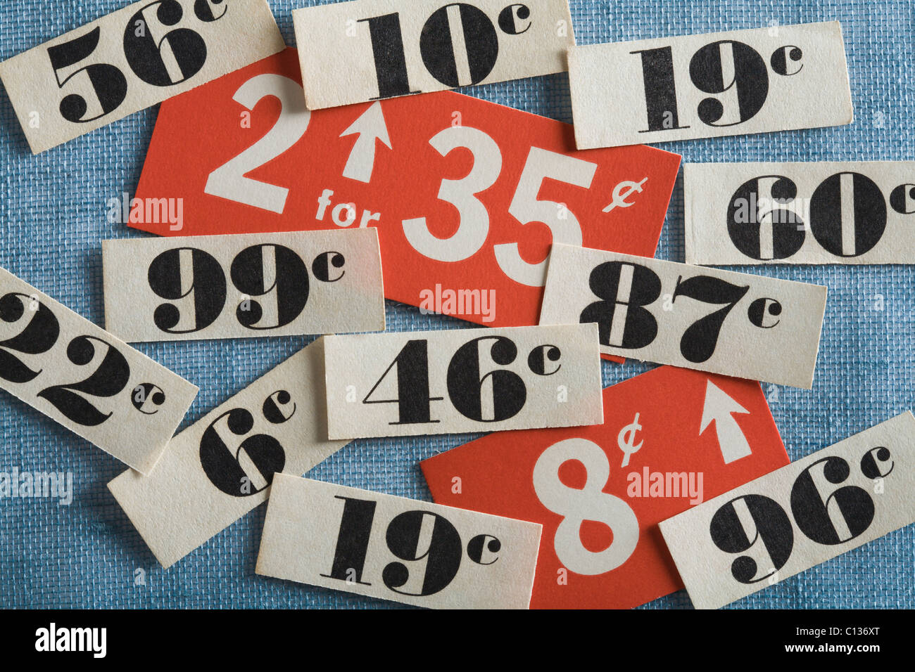 Close up of price tags Stock Photo - Alamy