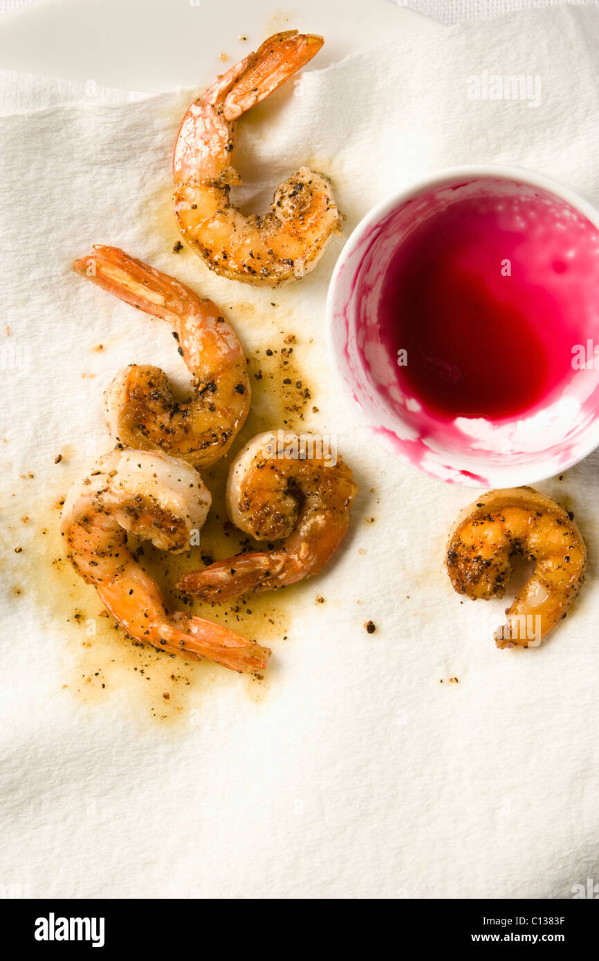Shrimp with fruit juice dip Stock Photo - Alamy
