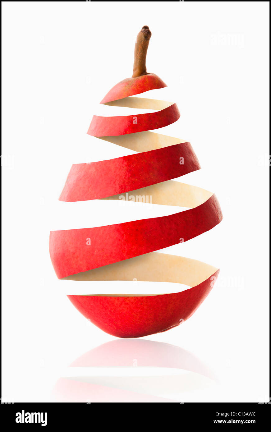 Pear peel in pear shape, studio shot Stock Photo - Alamy