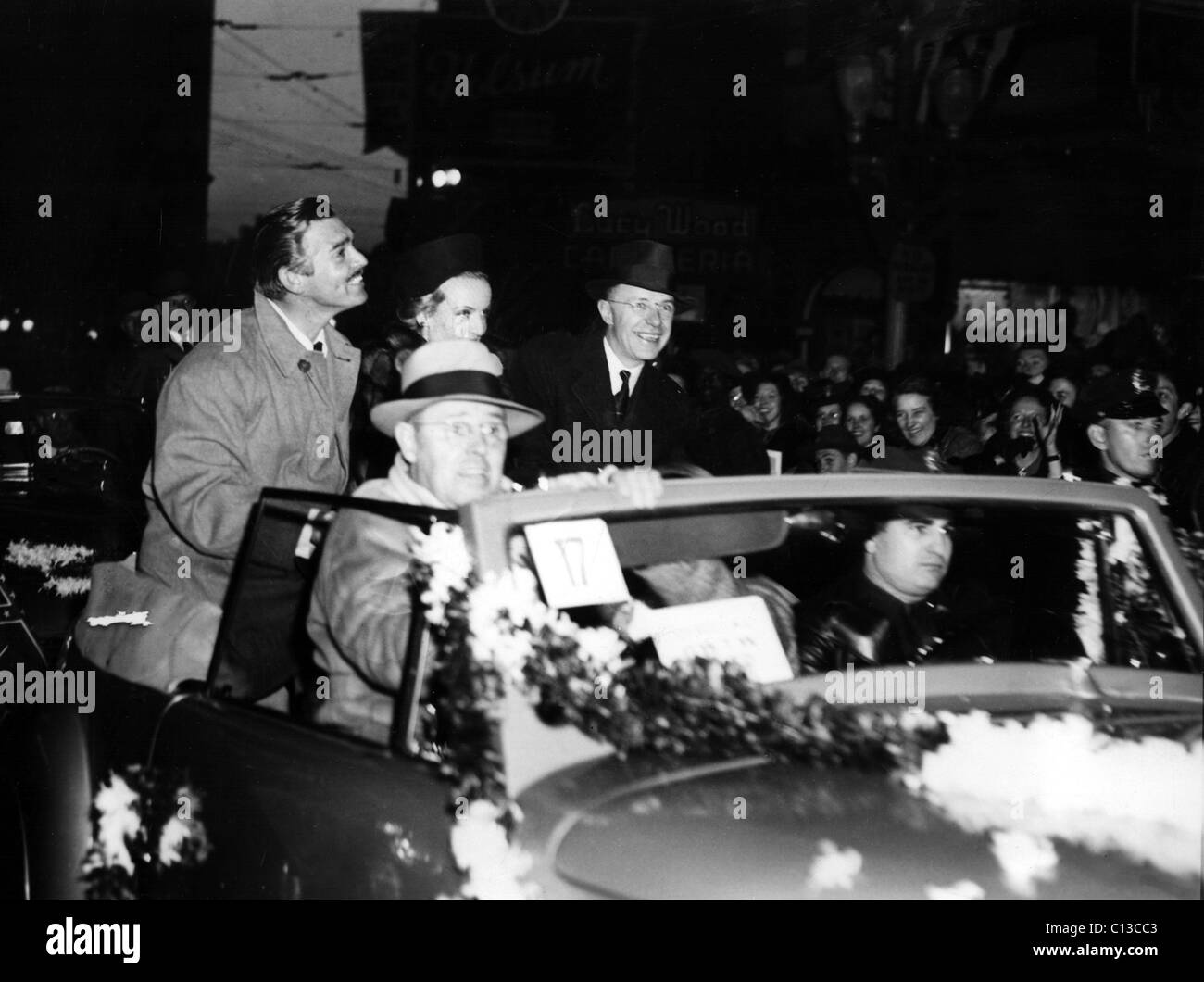 Clark Gable, Carole Lombard, Mayor William B. Hartsfield in Atlanta for ...