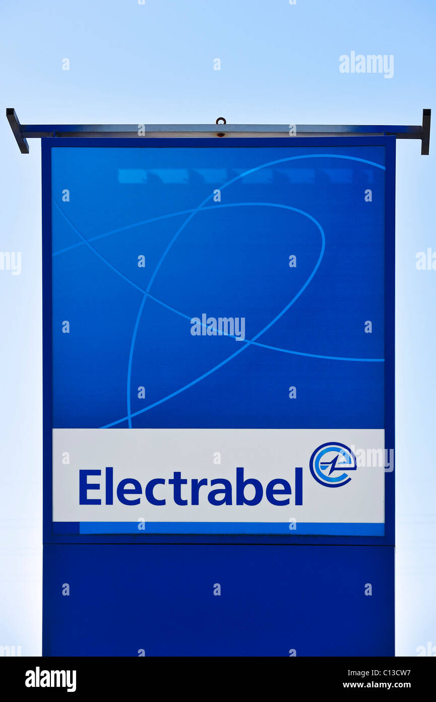 Sign with logo of energy corporation Electrabel, Ghent, Belgium Stock ...
