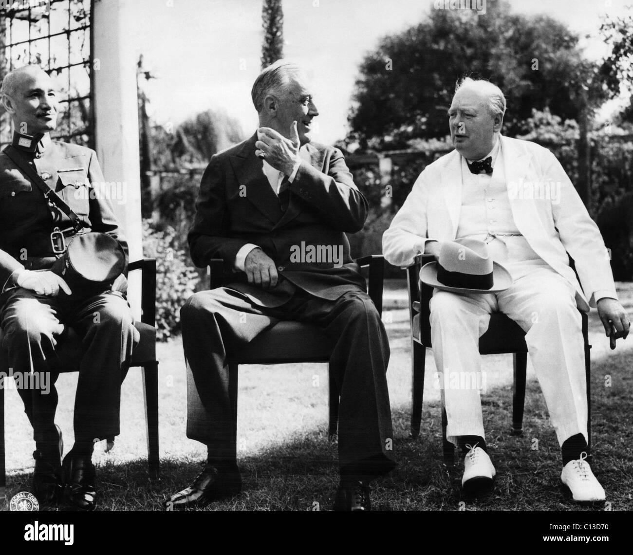 World War II. From left: Chinese Generalissimo Chiang Kai-shek, US ...