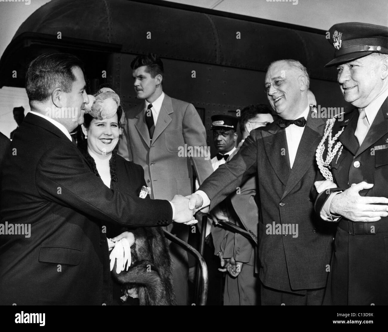 FDR Presidency. From left: Mexican President Manuel Avila Camacho and ...
