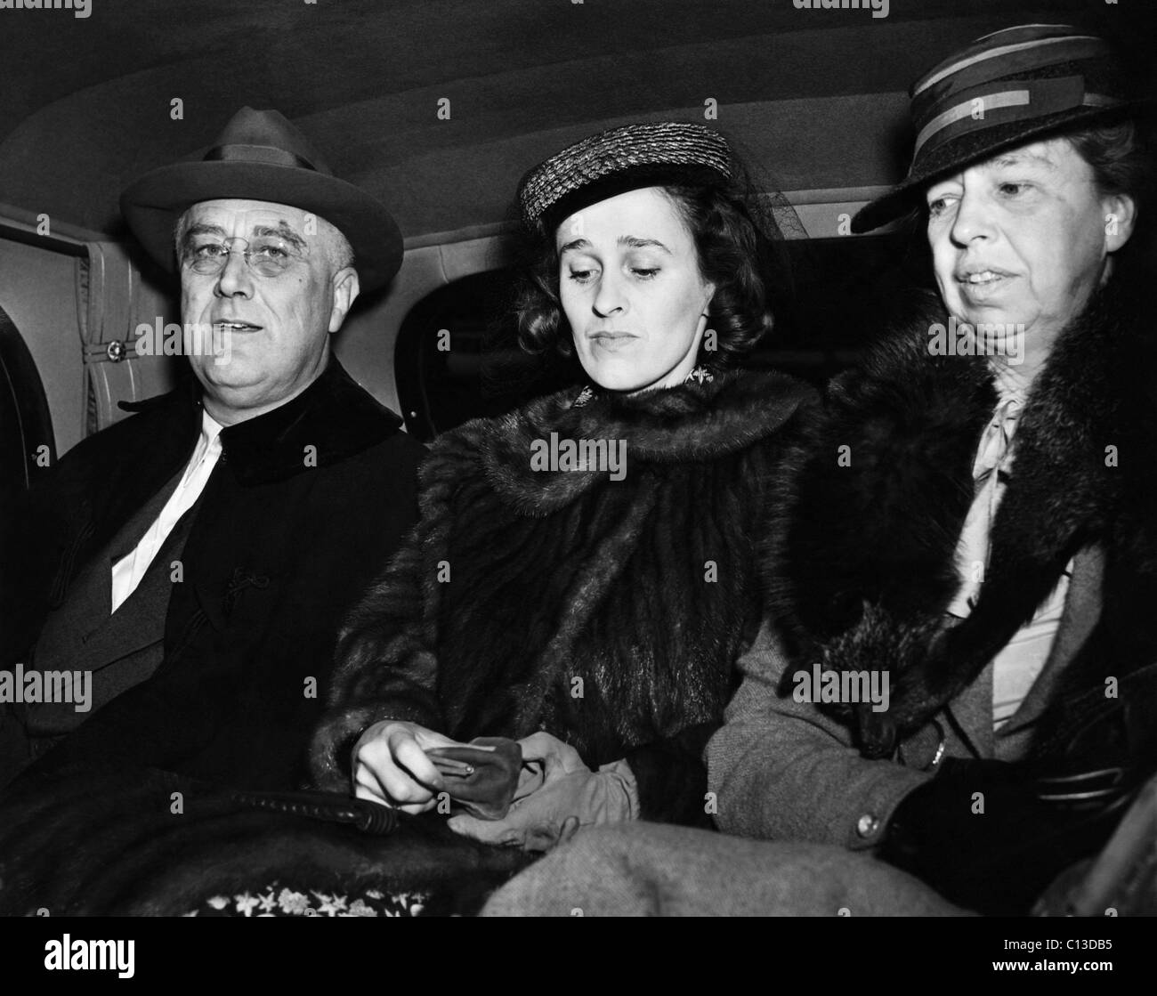 FDR Presidency. From left: US President Franklin Delano Roosevelt, Betsey Cushing Roosevelt ...