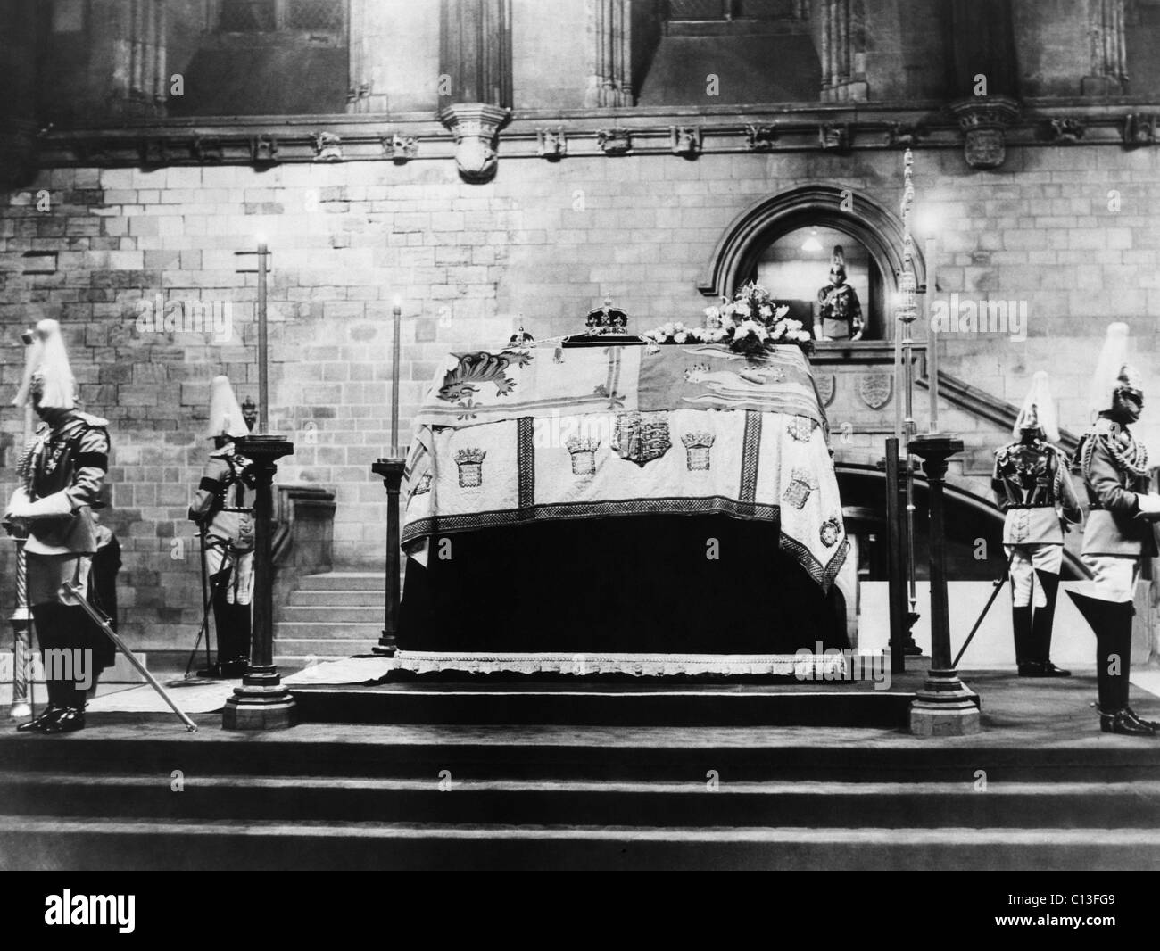 British Royal Family. Coffin of King George V, Westminster Abbey ...