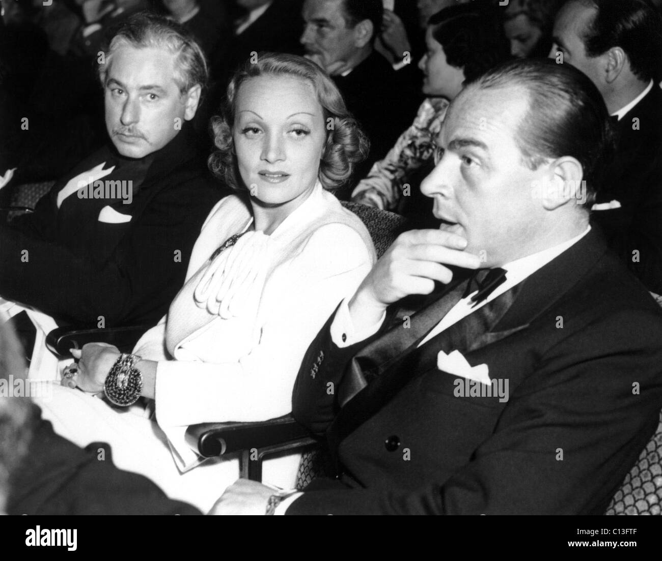 JOSEF VON STERNBERG, MARLENE DIETRICH and ERICH MARIA REMARQUE attend a ...