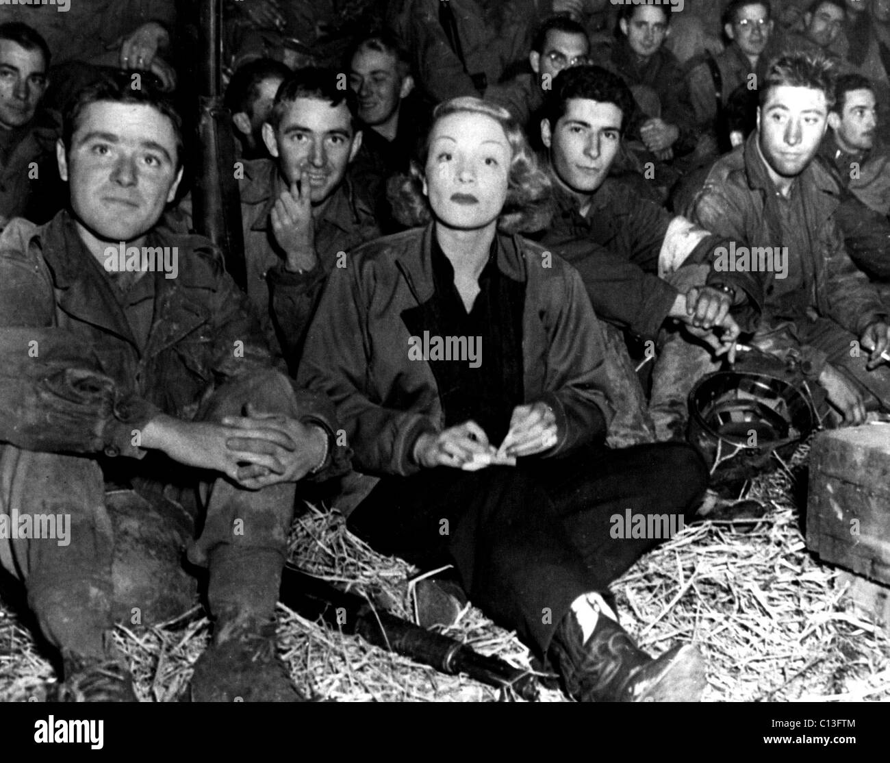 Marlene Dietrich Traveling With The Troops During World War Ii Stock