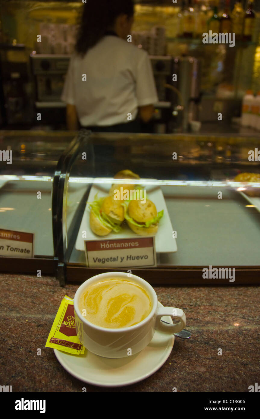 Cafe con leche the milk coffee Madrid Spain Europe Stock Photo - Alamy