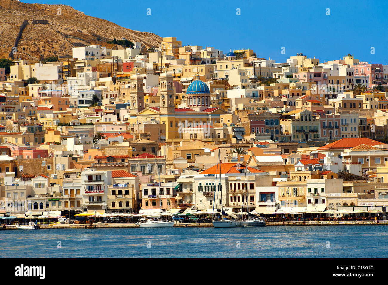 Ermoupolis or Hermoupolis harbour & port , Syros [ Σύρος ] , Greek ...