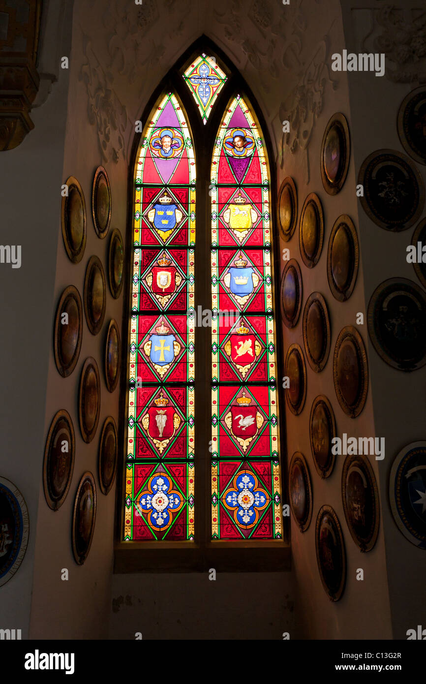 Chapel Stained Glass window with Shields. A stained glass window from ...