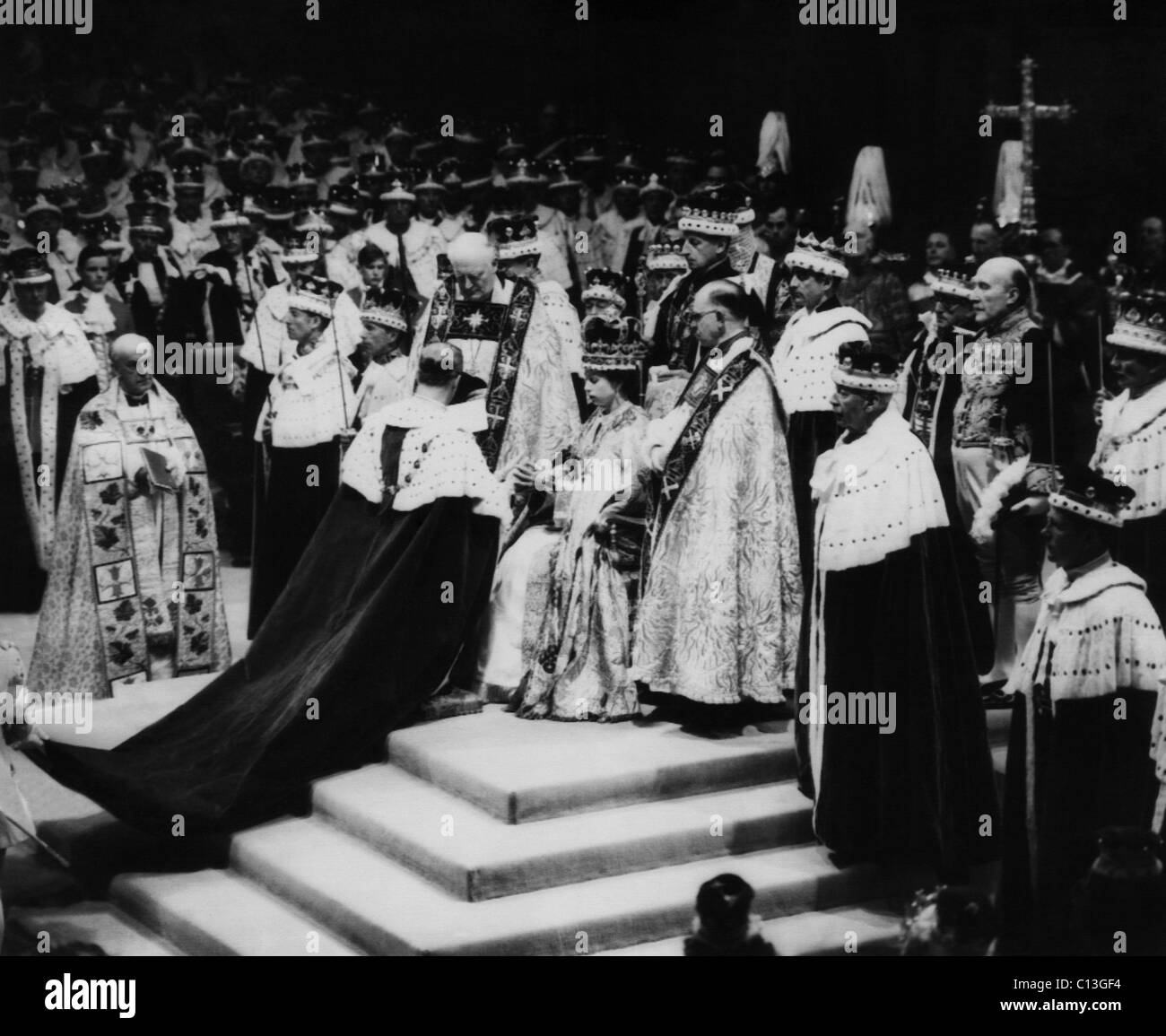 British Royalty. Left, holding book: Archbishop of Canterbury Geoffrey ...