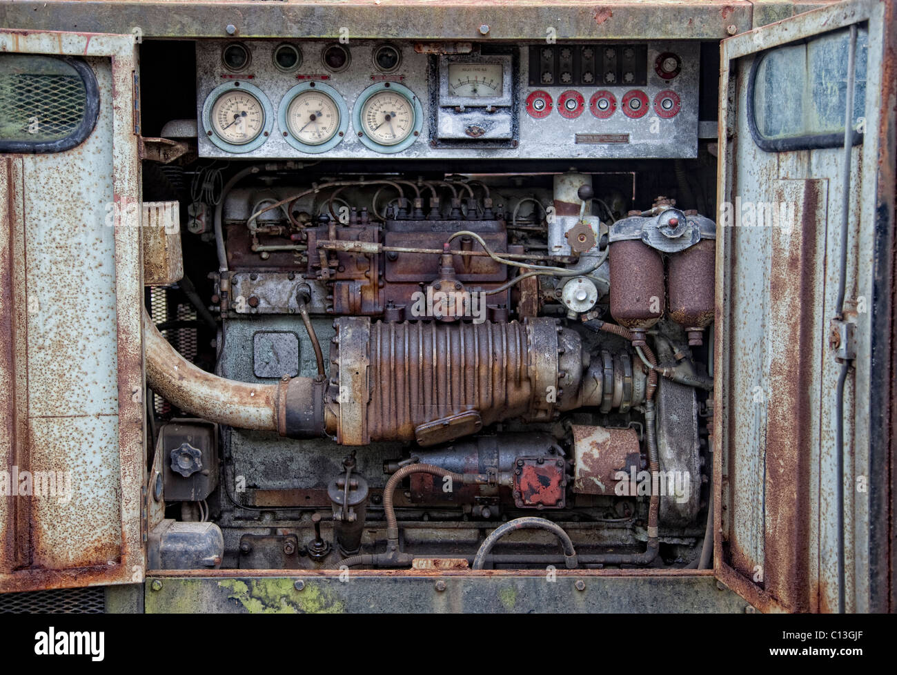Close up of an old tractor engine Stock Photo - Alamy