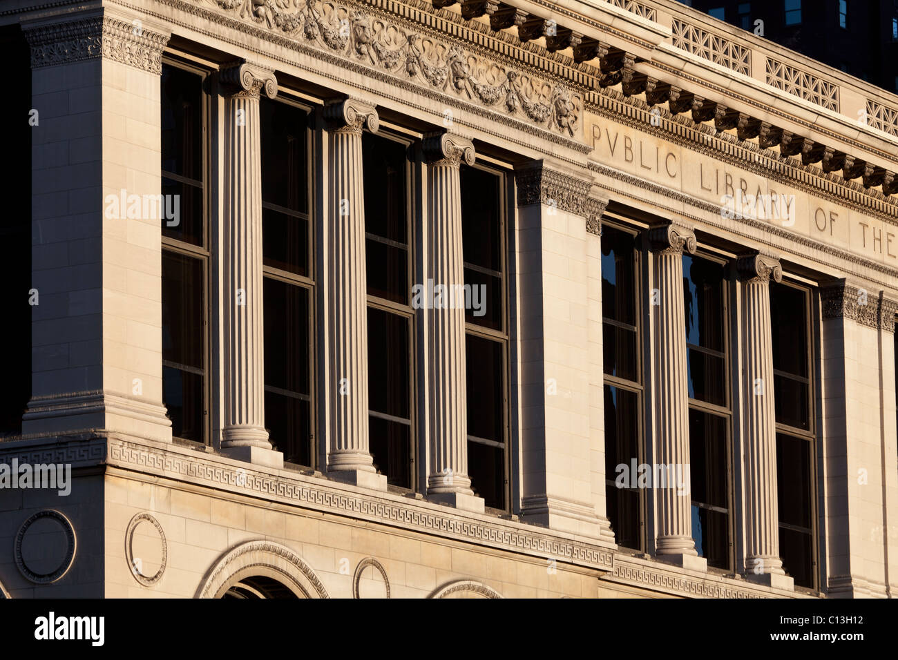 detail of facade, Chicago Cultural Center, formerly the Chicago Public ...