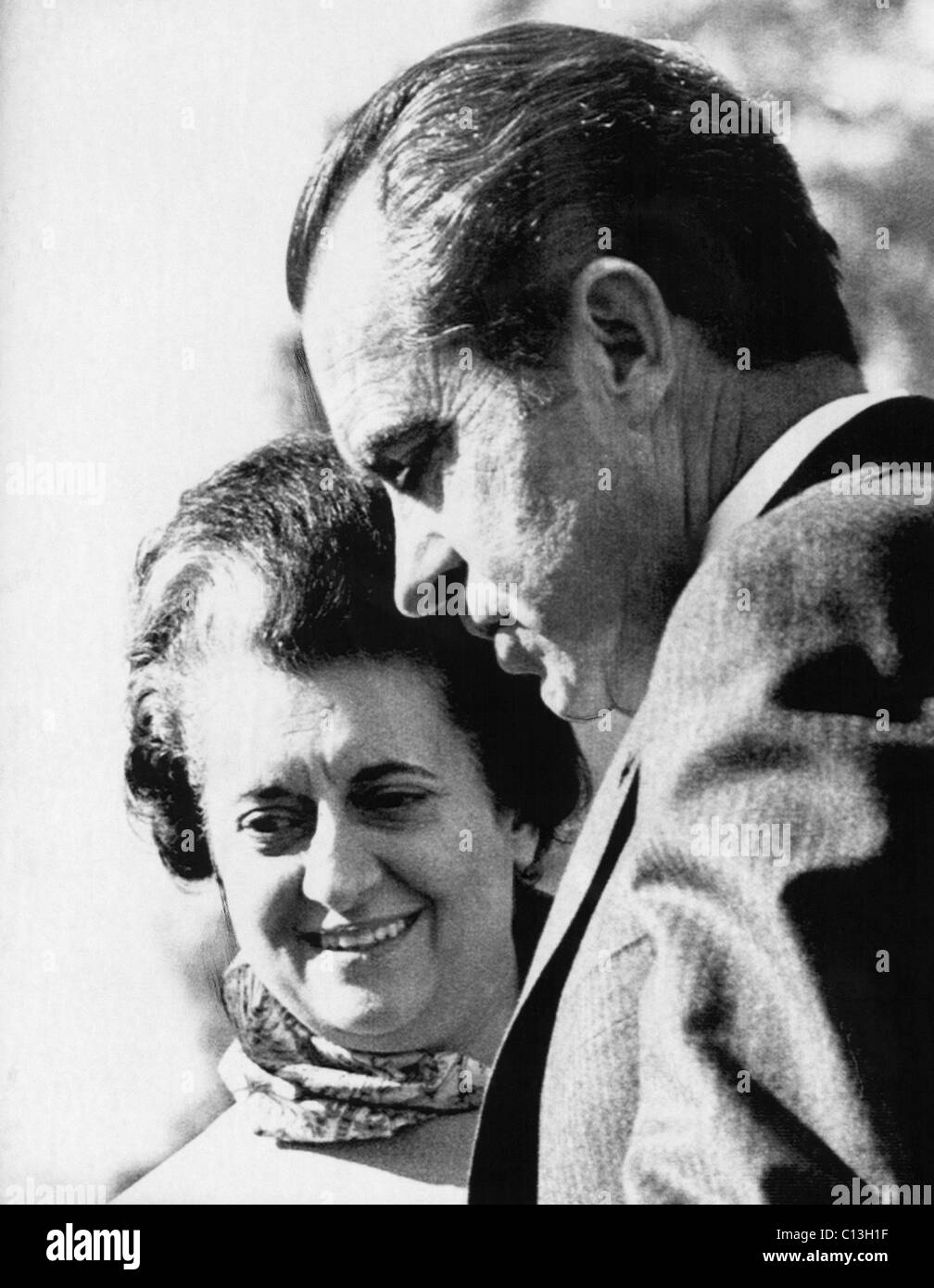 1971 US Presidency. Prime Minister of India Indira Gandhi and President ...