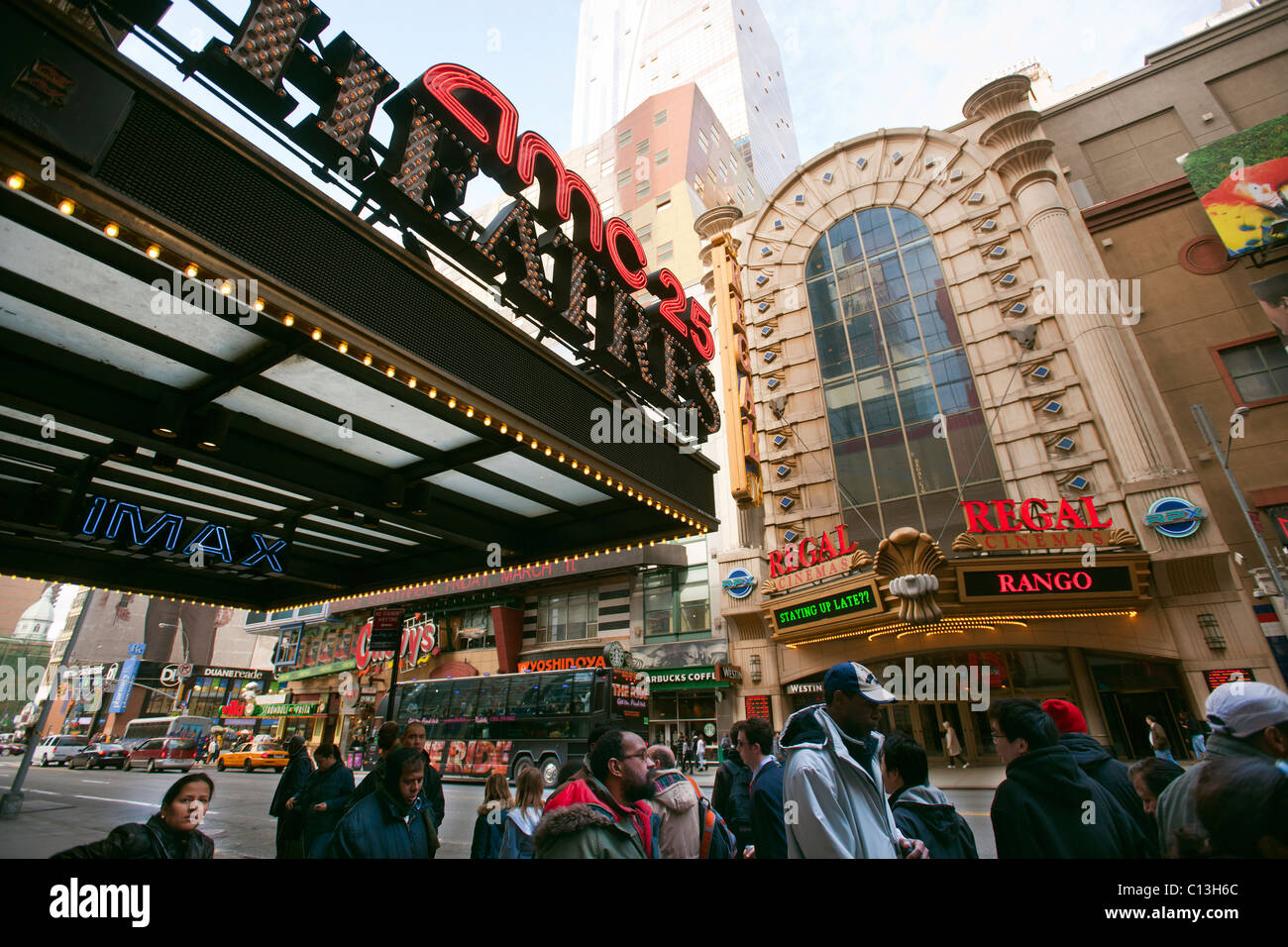 The AMC 25 Empire and the Regal Cinemas in Times Square in New York ...