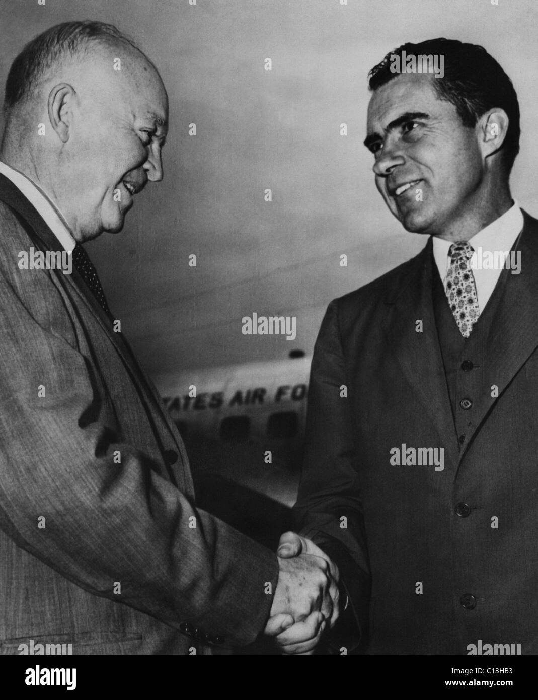 US Presidents. US President Dwight D. Eisenhower shaking hands with ...