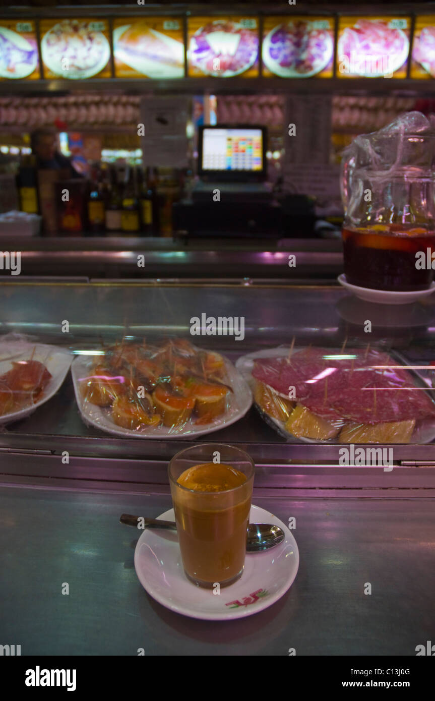 Cafe con leche coffee with milk Paraiso del Jamon cafe restaurant along ...