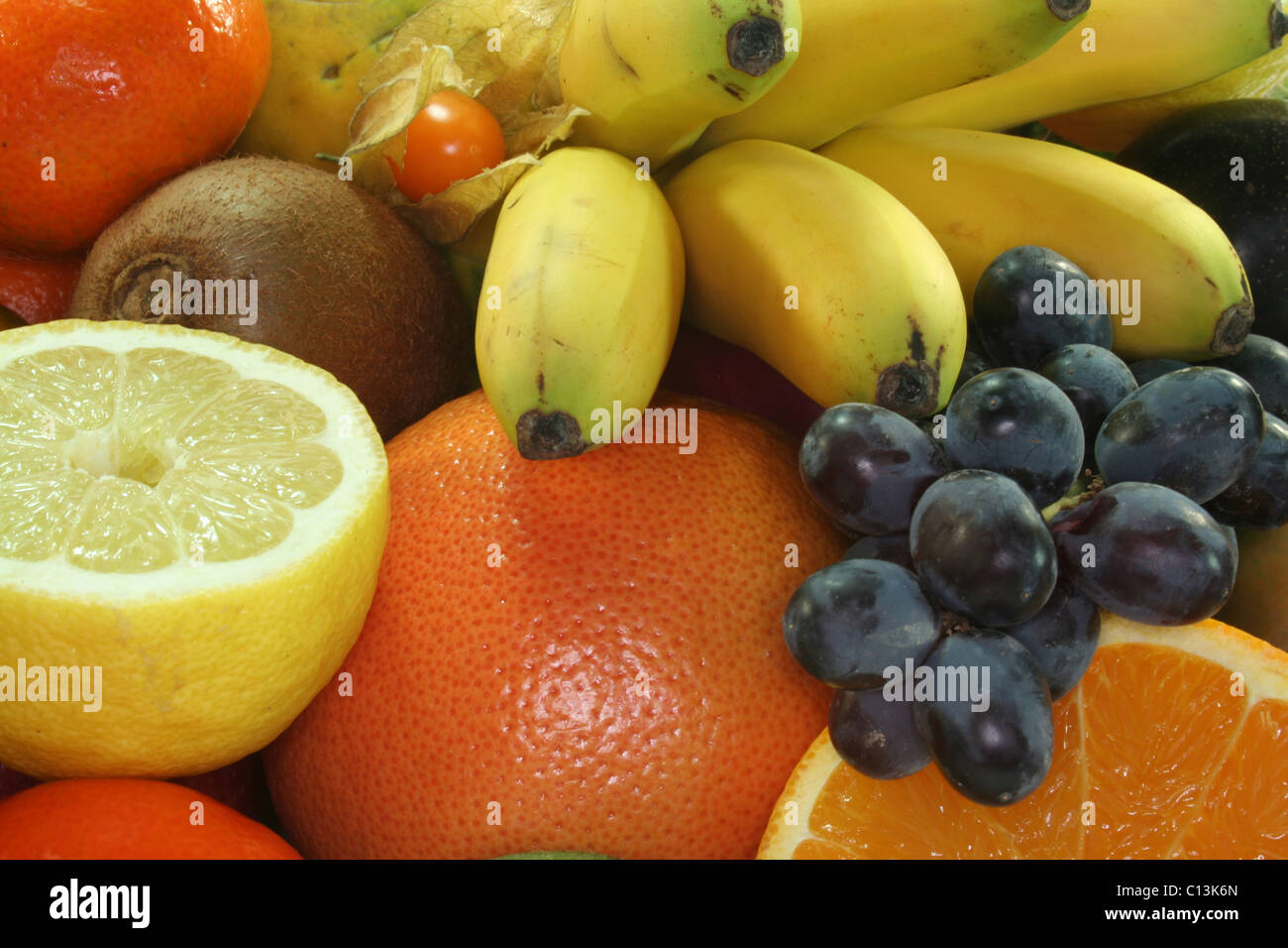 many Mix of native and exotic fruits Stock Photo - Alamy