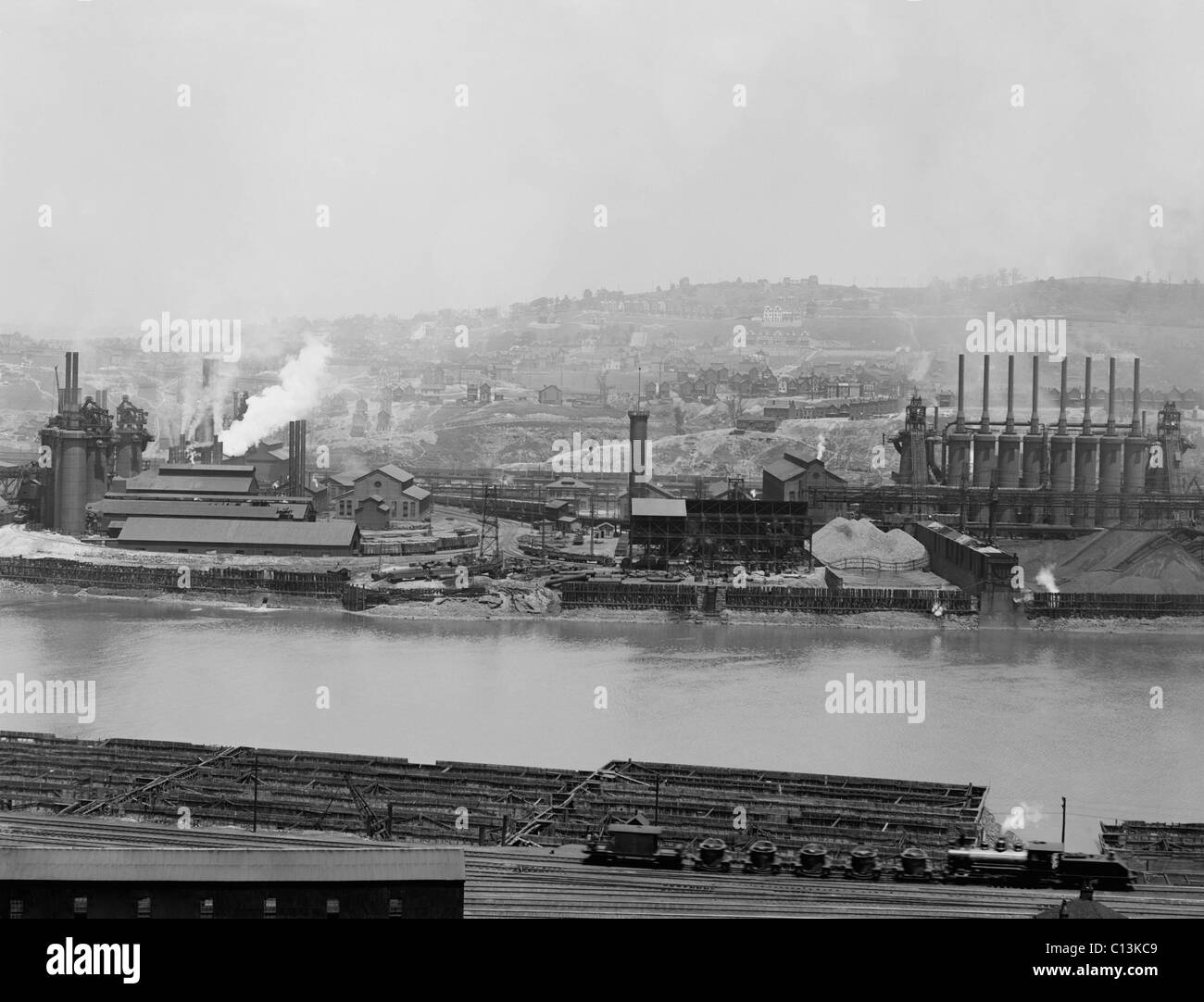 Carnegie blast furnaces at the Homestead Steel Works, Pennsylvania ca ...