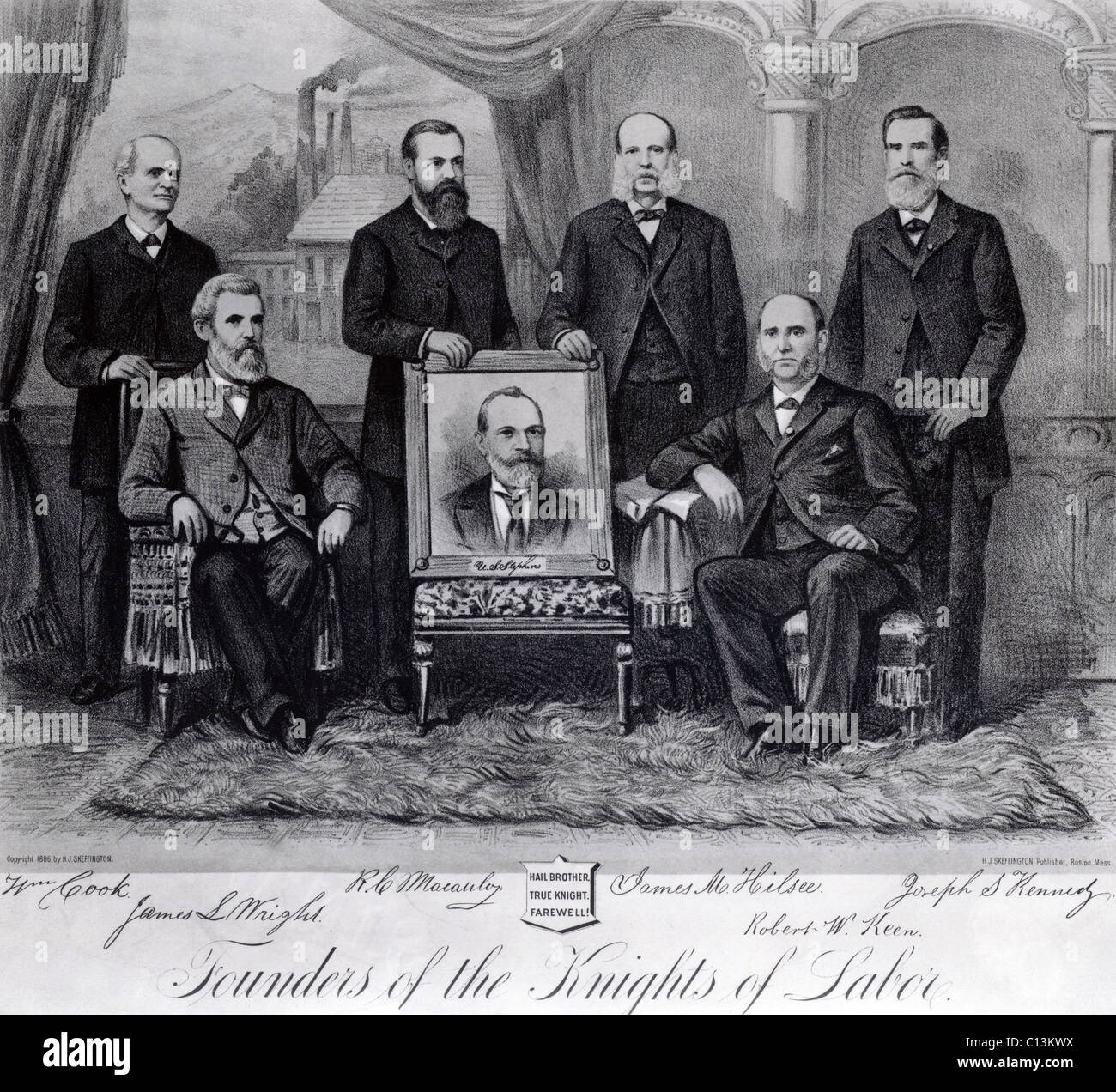 Founders of the Knights of Labor in 1886. Front Row: James S. Wright ...