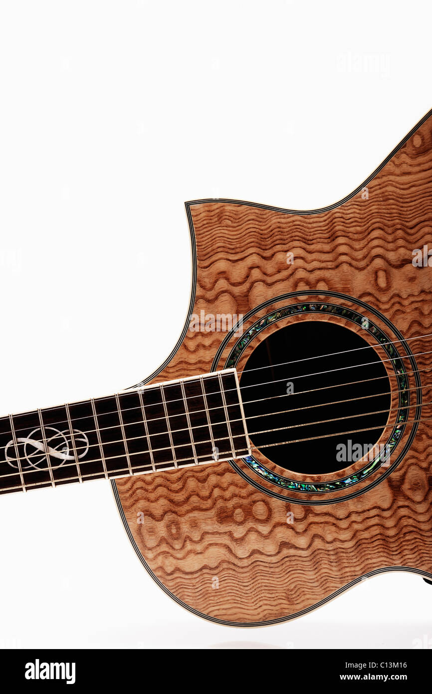 Close-up view of acoustic guitar Stock Photo - Alamy