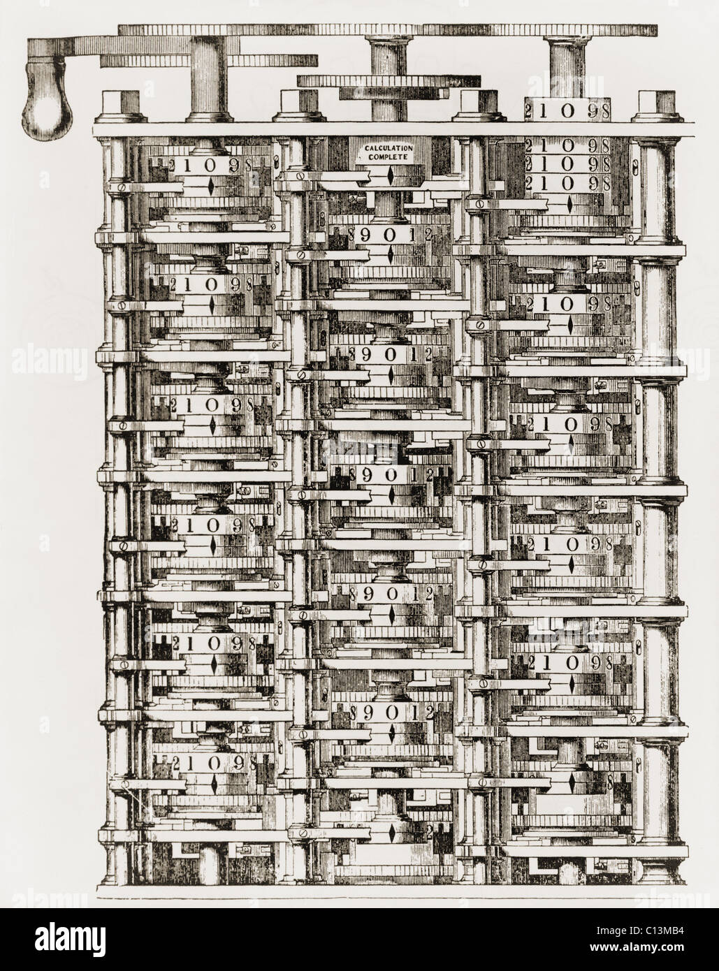 Small part of Babbage's mechanical calculating engine his Difference ...