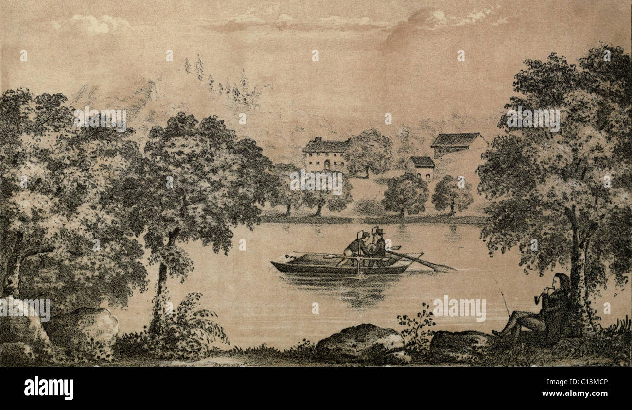 Robert Fulton's first experiment with paddle-wheels on the Conestoga ...