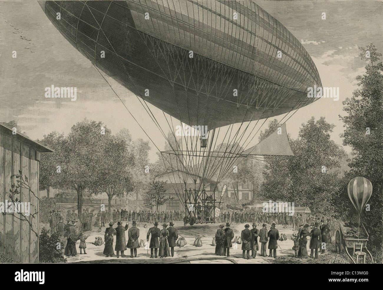 Airship powered by an electric motor developed by Albert and Gaston ...